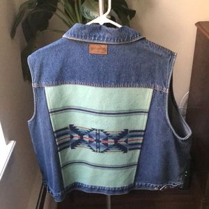 Pendleton | Jackets & Coats | Vintage Pendleton Wool Panel Denim Vest ...